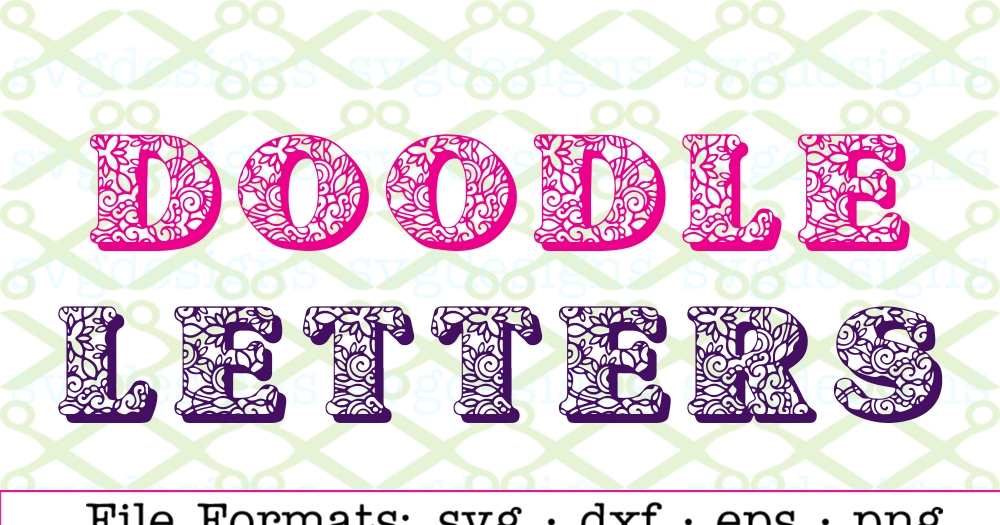 DOODLE PATTERN HAND DRAWN L -Cricut & Silhouette Files SVG DXF EPS PNG ...
