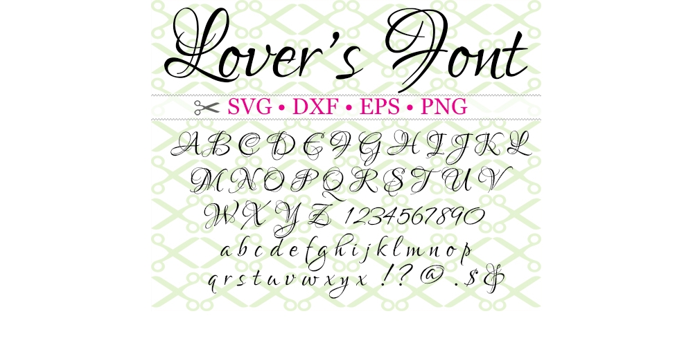 LOVERS SVG FONT-Cricut & Silhouette Files SVG DXF EPS PNG | MONOGRAMSVG ...