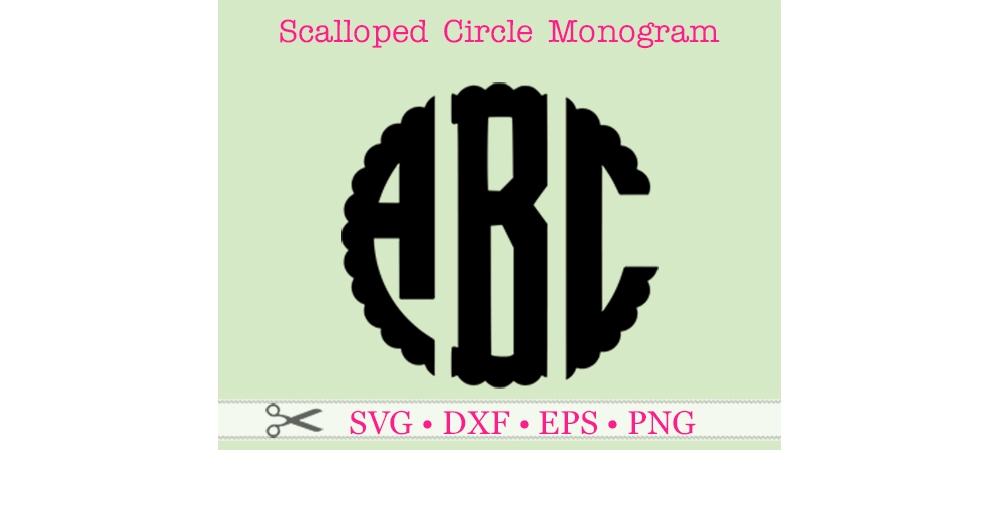 SCALLOP THREE LETTER CIRCLE MONOGRAM | MONOGRAMSVG.COM by SVG Designs